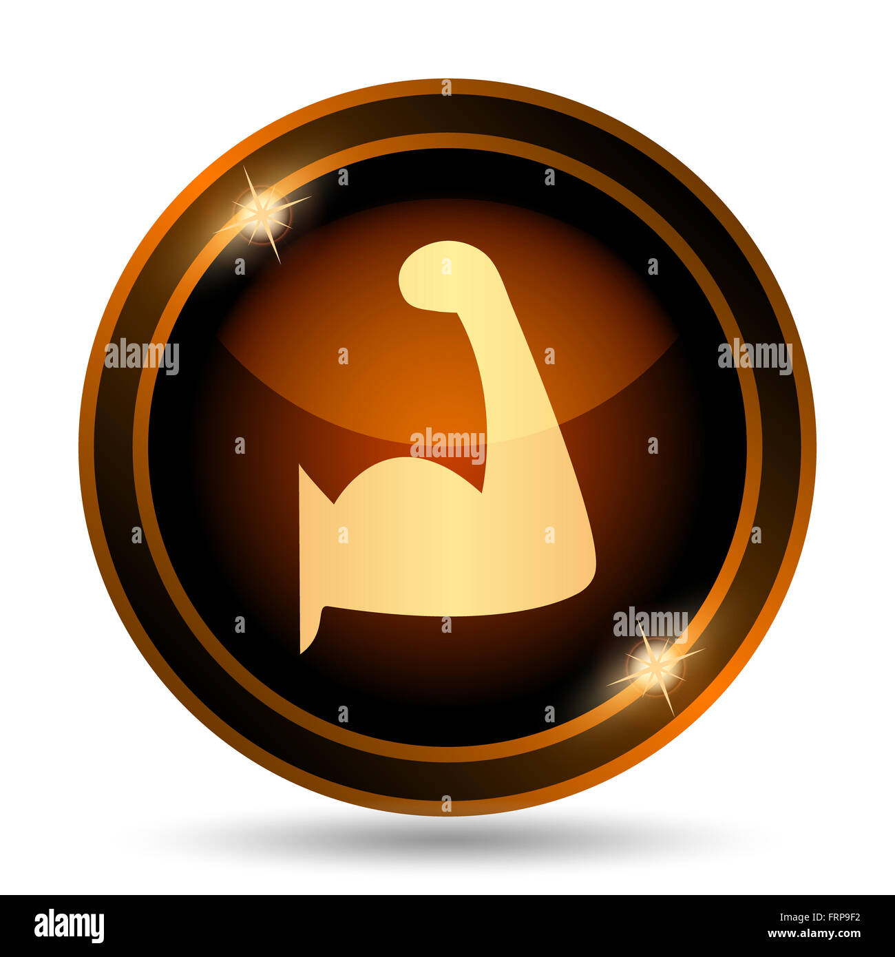 Muscle icon. Internet button on white background Stock Photo - Alamy