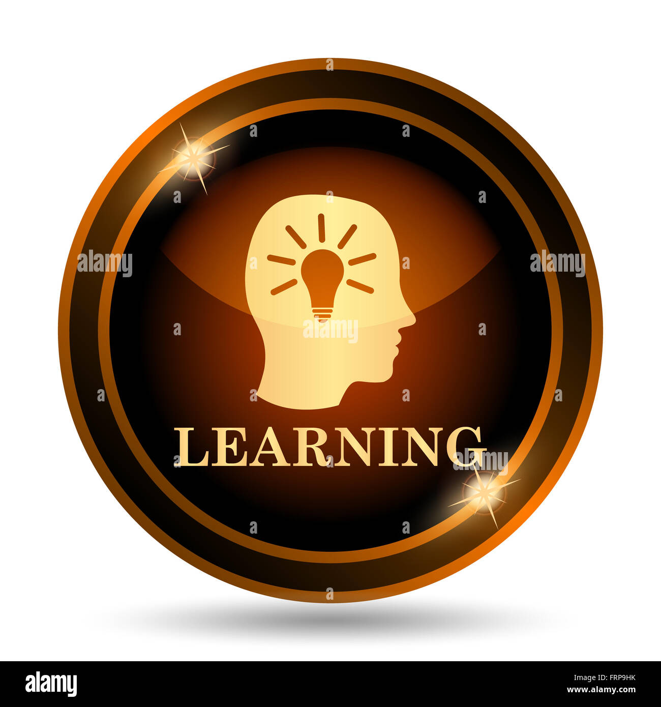 Learning icon. Internet button on white background Stock Photo - Alamy