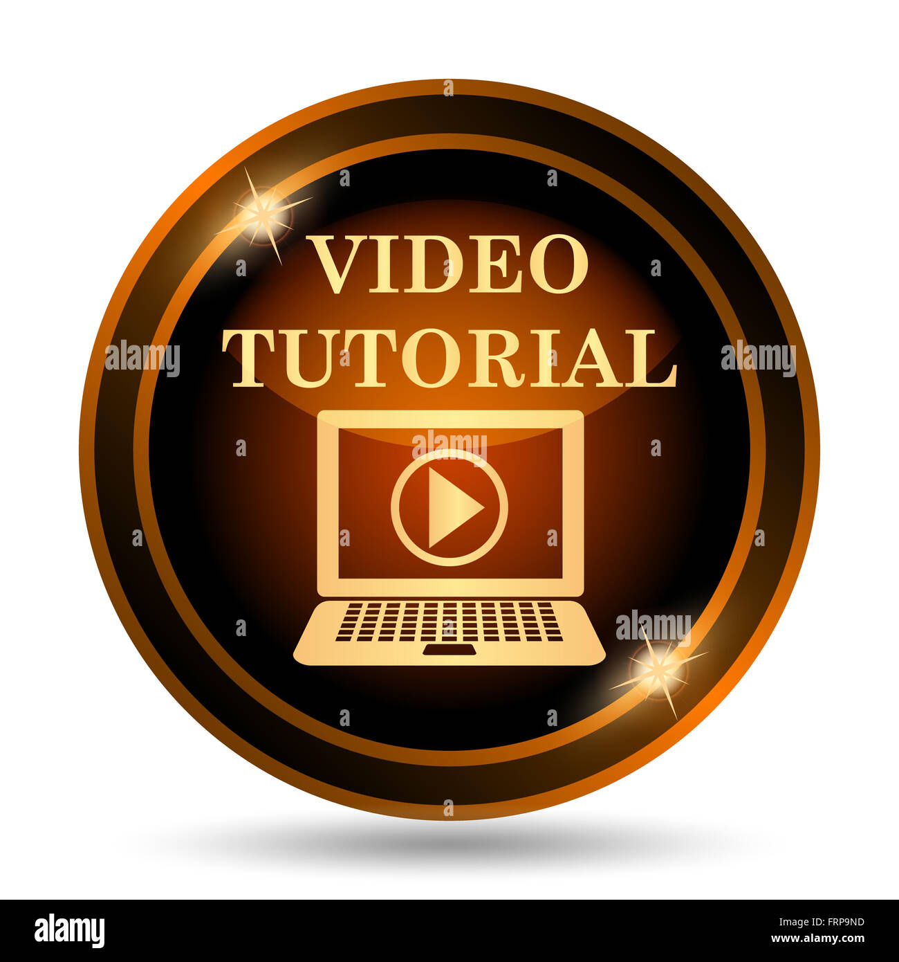 Video tutorial icon. Internet button on white background Stock Photo ...