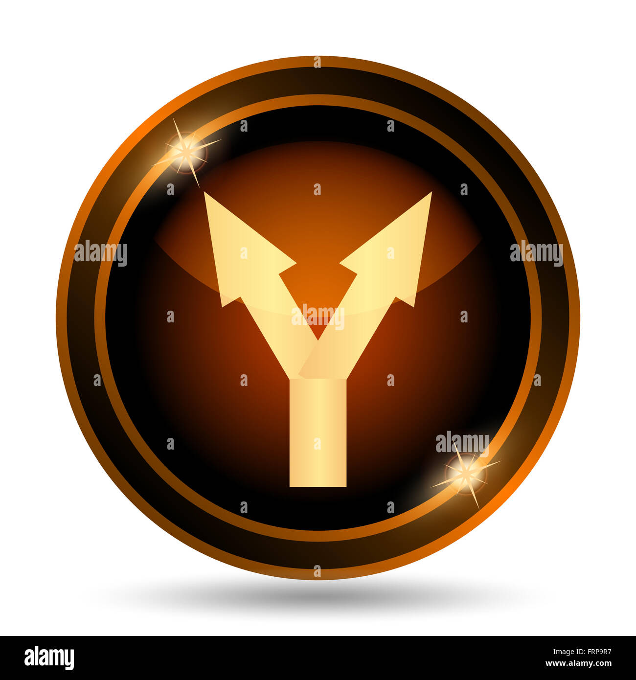 Split arrow icon. Internet button on white background Stock Photo - Alamy
