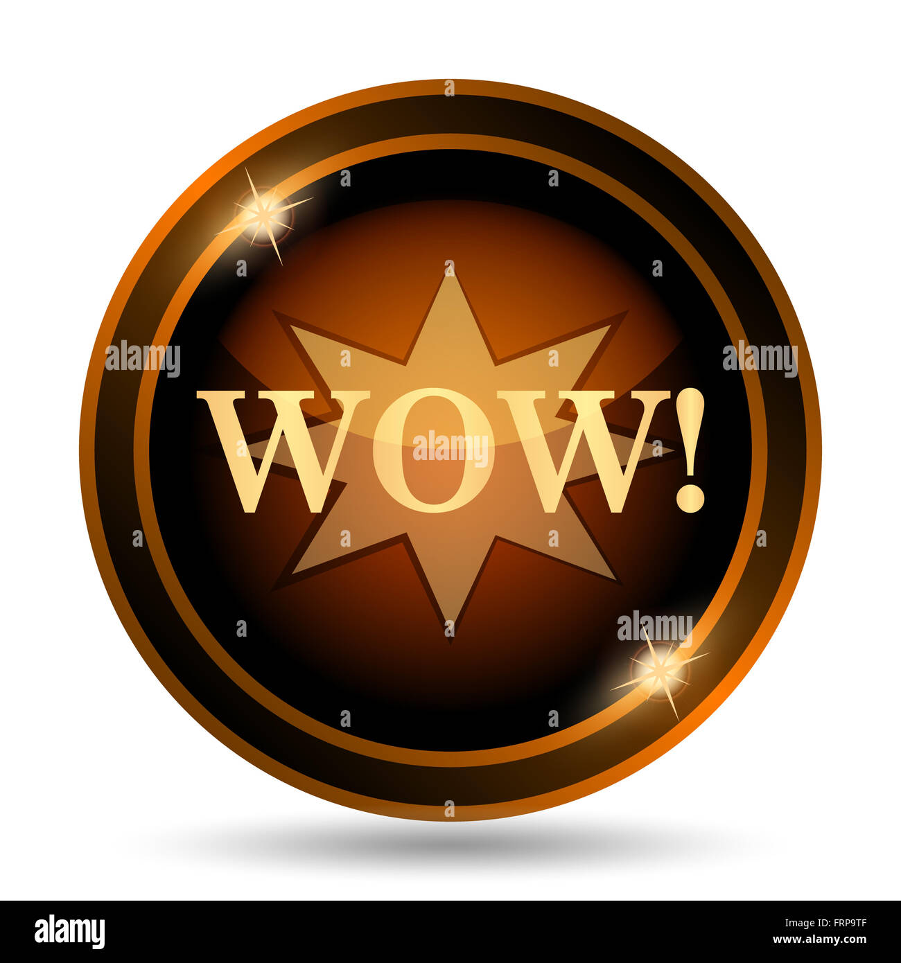 Wow icon. Internet button on white background Stock Photo - Alamy