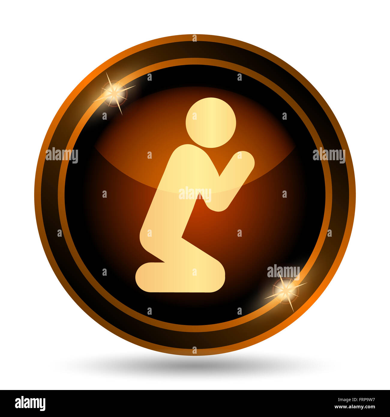 Prayer icon. Internet button on white background Stock Photo - Alamy
