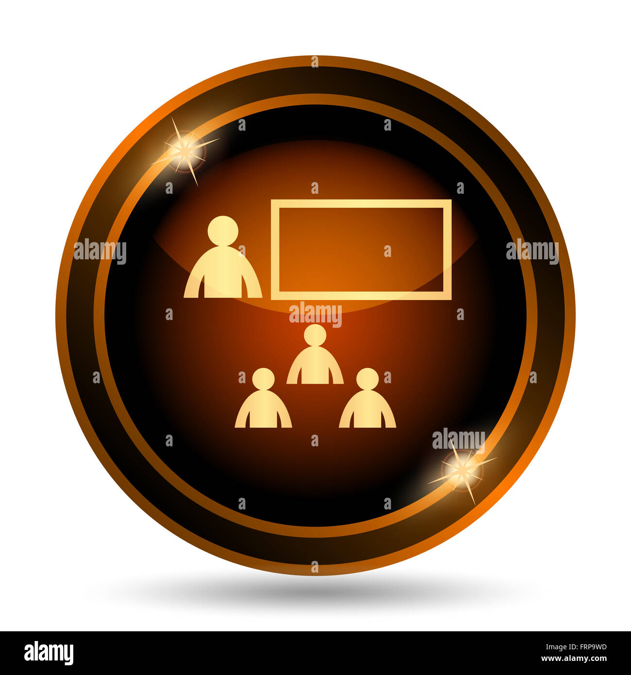 Presenting icon. Internet button on white background Stock Photo - Alamy