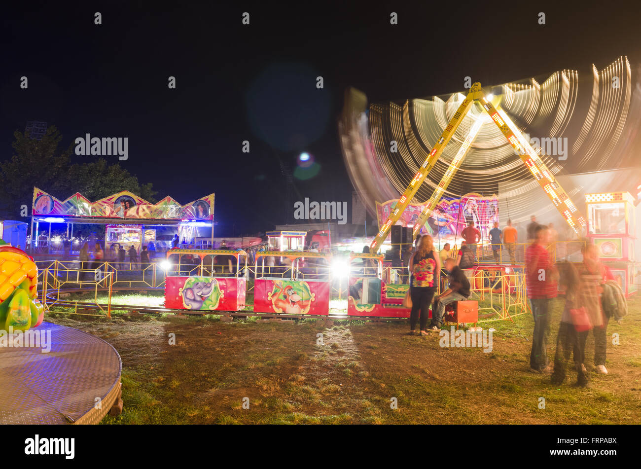 Colorful Fair at Night Long Exposure Photo Stock Photo - Alamy