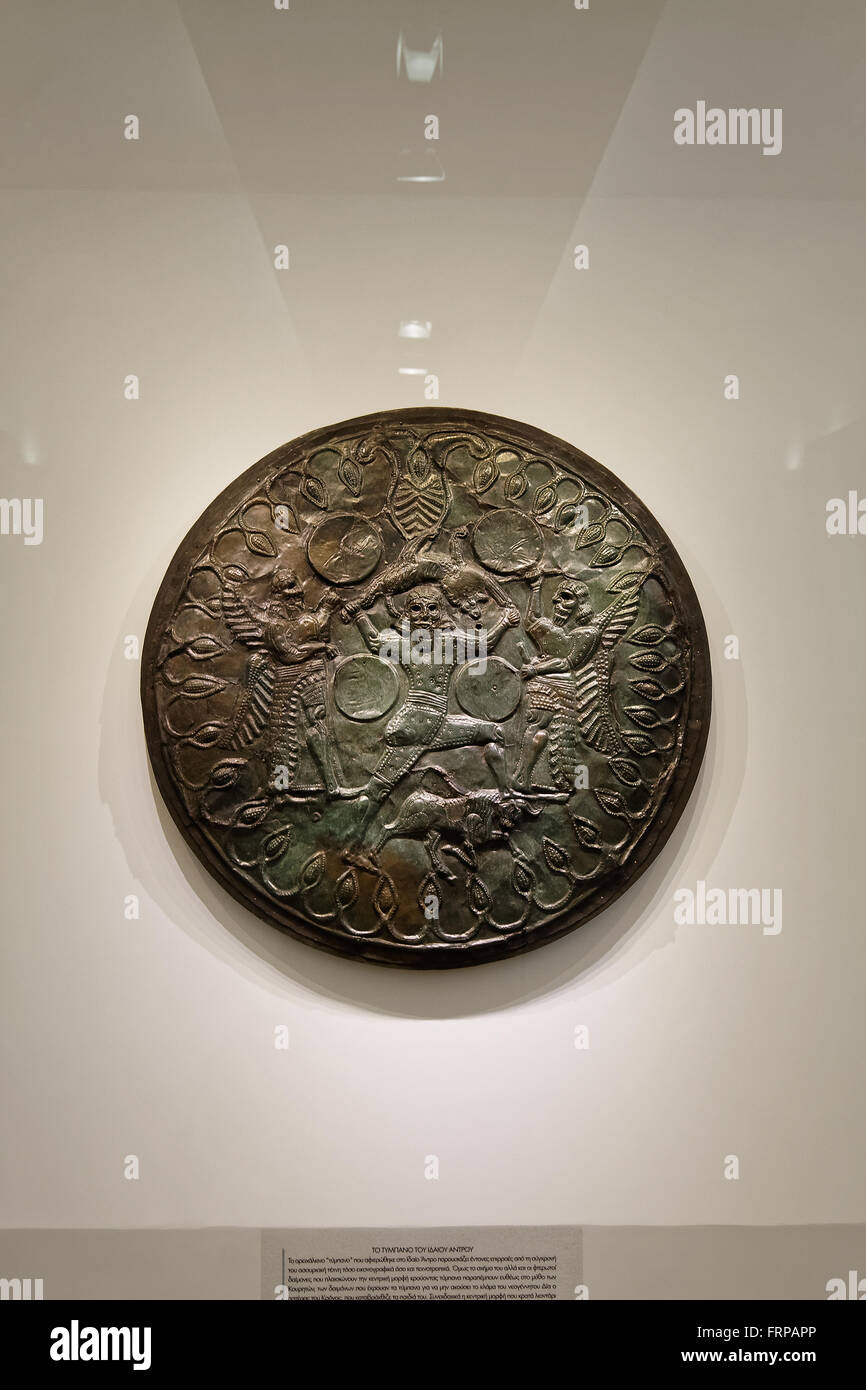 The Minoan Shield in Crete museum, Heraklion Stock Photo - Alamy