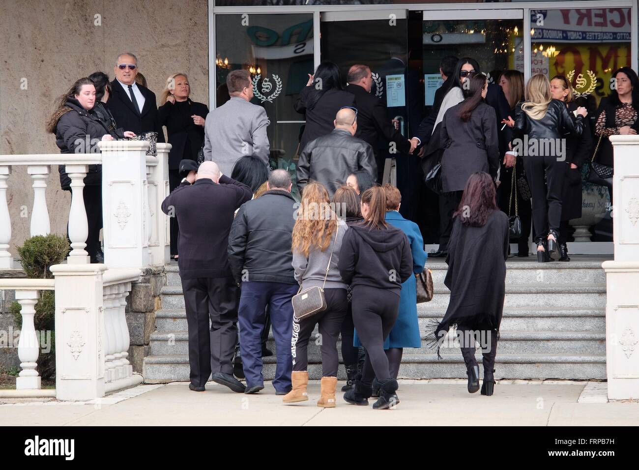 Guests attend a memorial service for the late Mob Wives star Big Ang ...
