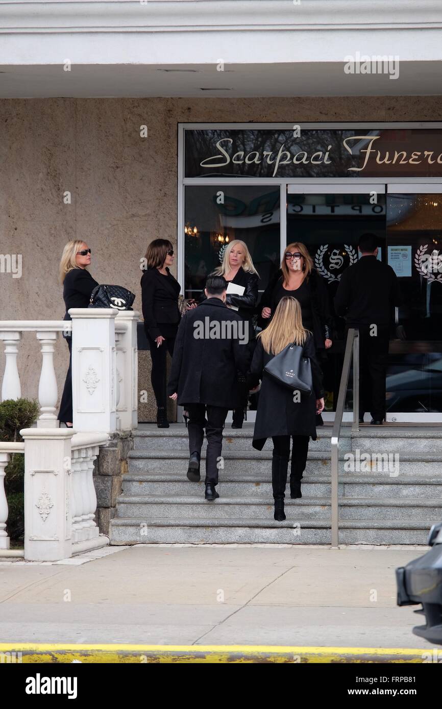 Guests attend a memorial service for the late Mob Wives star Big Ang ...