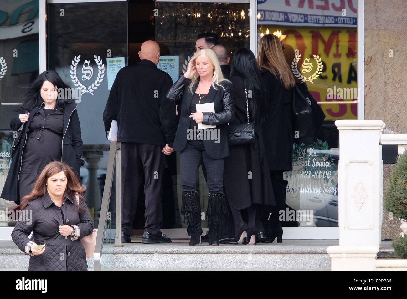 Guests attend a memorial service for the late Mob Wives star Big Ang ...