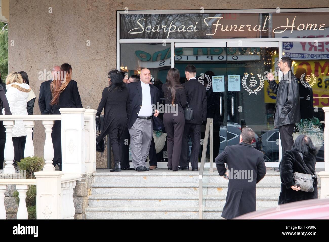 Guests attend a memorial service for the late Mob Wives star Big Ang ...
