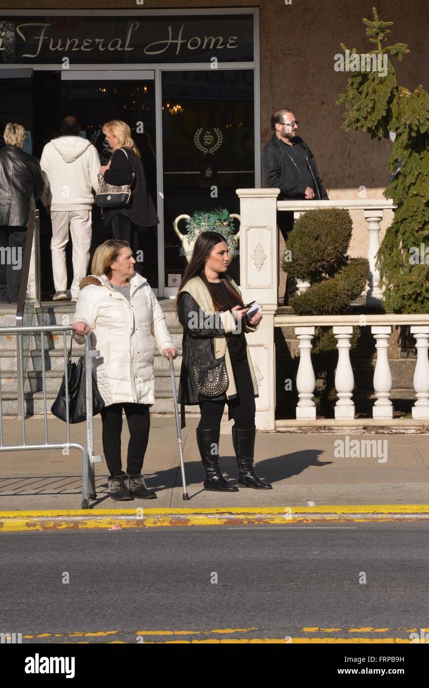 Guests attend a memorial service for the late Mob Wives star Big Ang ...