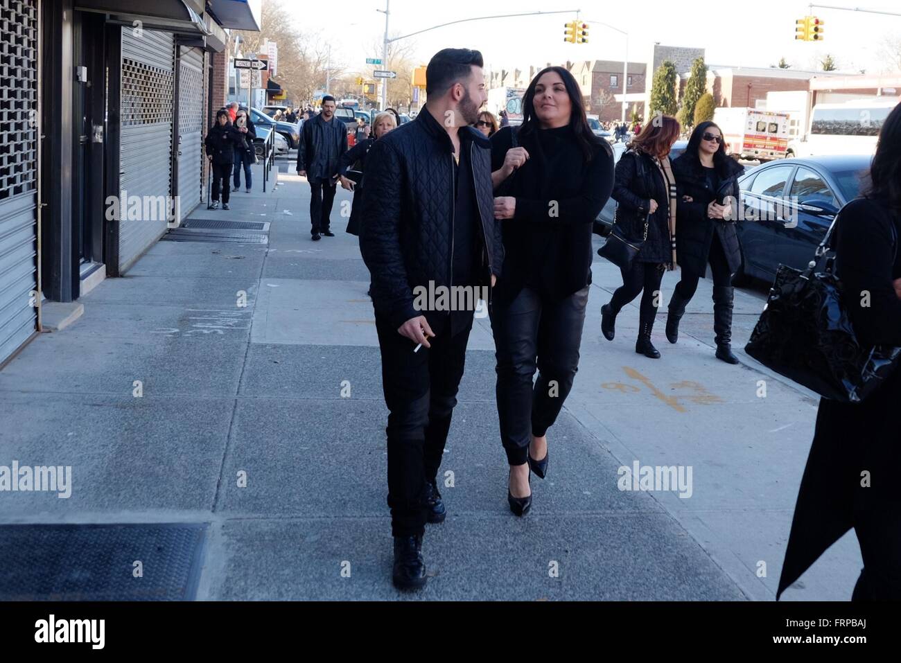 Guests attend a memorial service for the late Mob Wives star Big Ang ...