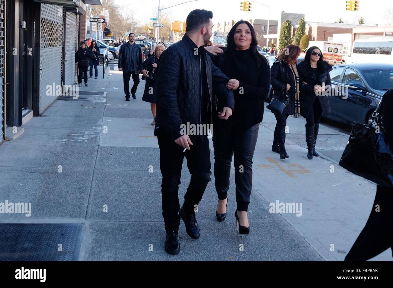 Guests attend a memorial service for the late Mob Wives star Big Ang ...