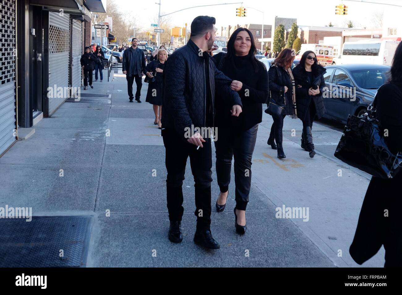 Guests attend a memorial service for the late Mob Wives star Big Ang ...