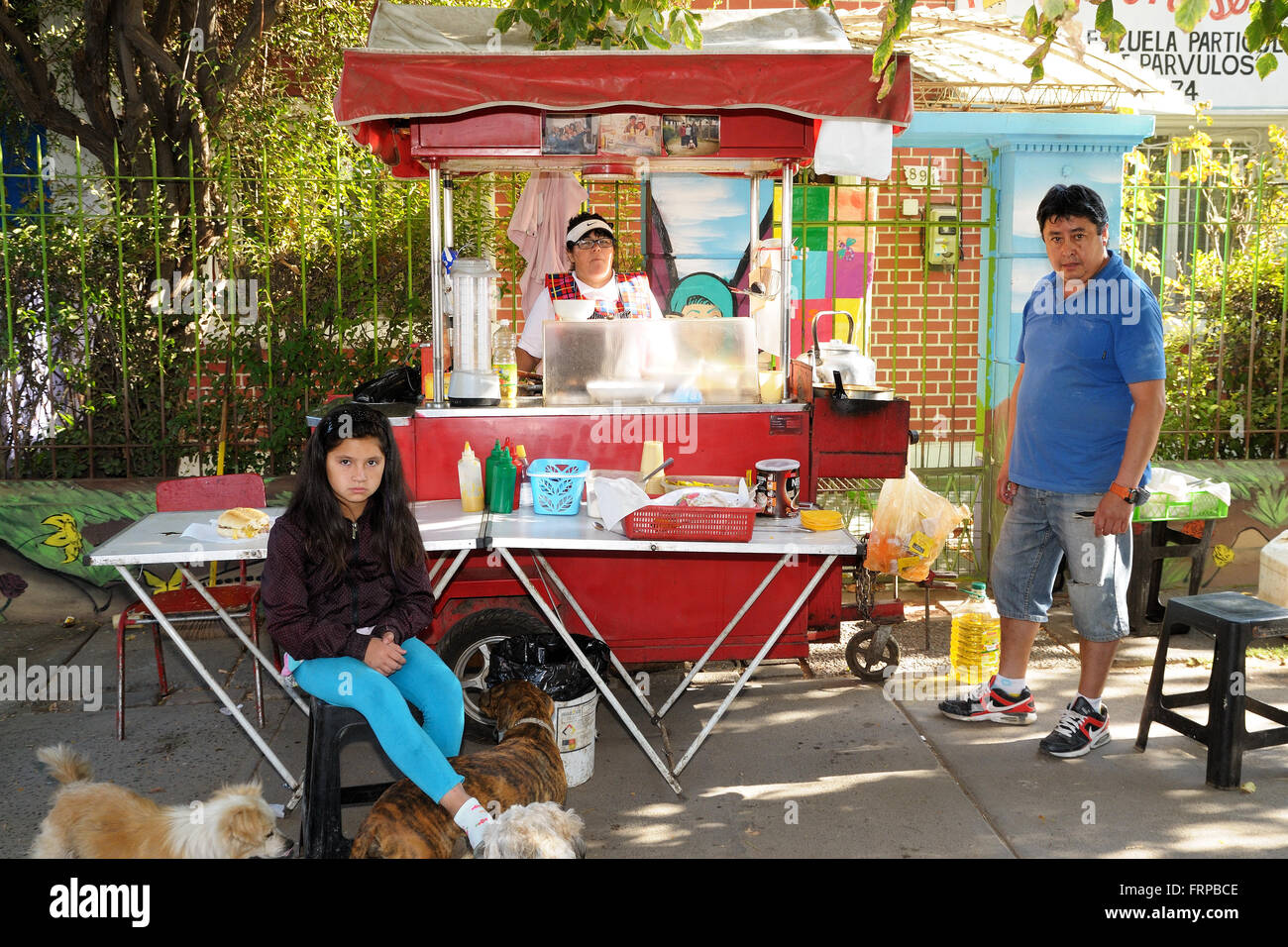 Fast food stand placed next to an itinerant opened fair, Recoleta ...