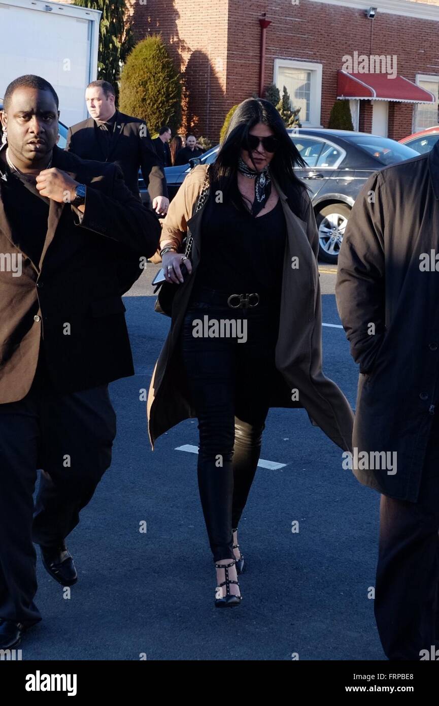 Guests attend a memorial service for the late Mob Wives star Big Ang ...