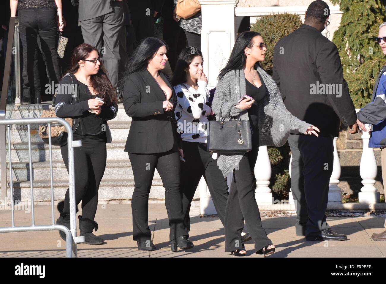 Guests attend a memorial service for the late Mob Wives star Big Ang ...