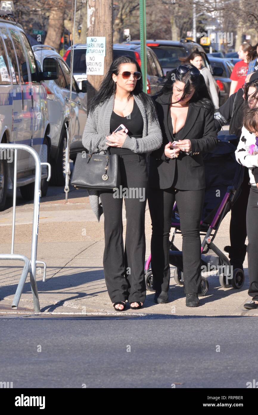Guests attend a memorial service for the late Mob Wives star Big Ang ...