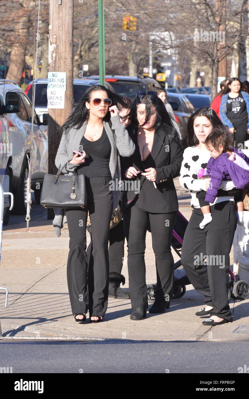 Guests attend a memorial service for the late Mob Wives star Big Ang ...