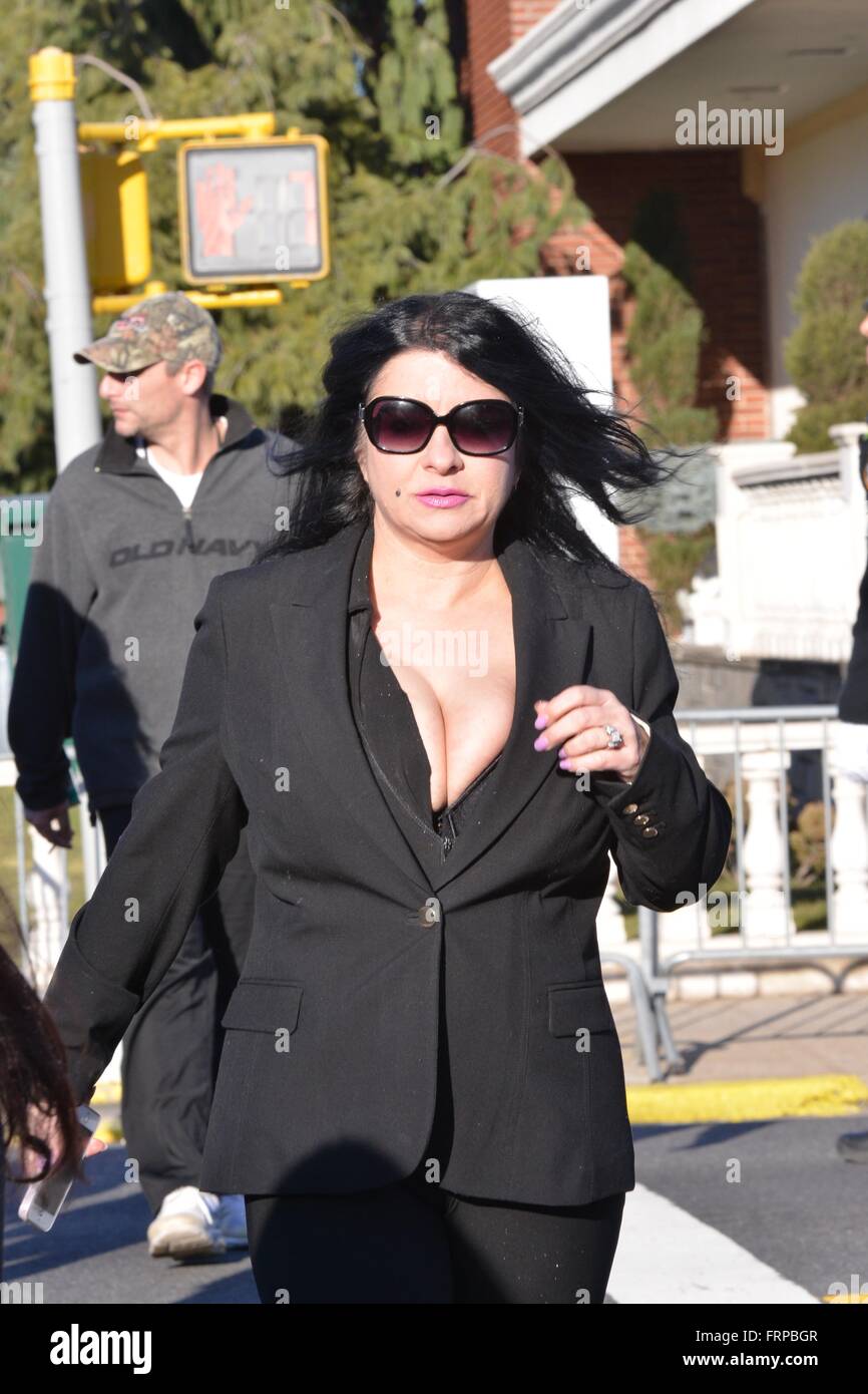 Guests attend a memorial service for the late Mob Wives star Big Ang ...