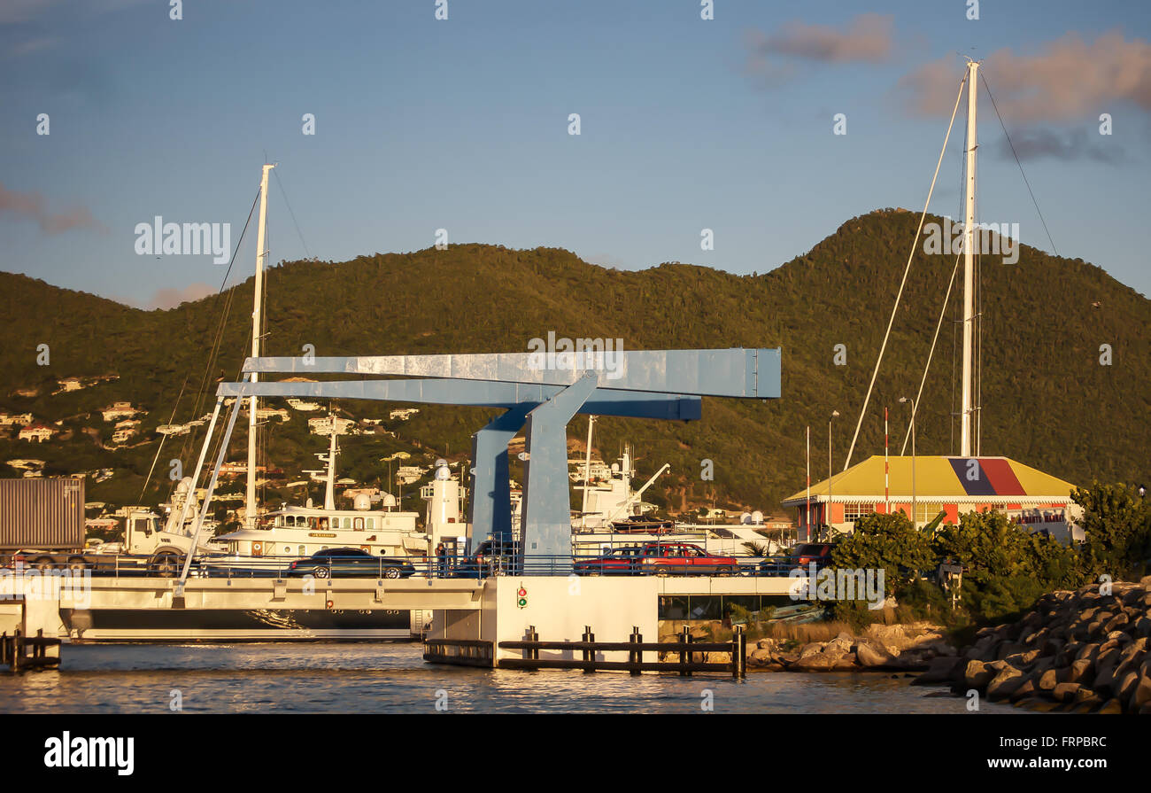 Drawbridge Bridge at Simpson Bay, St. Maarten Stock Photo - Alamy