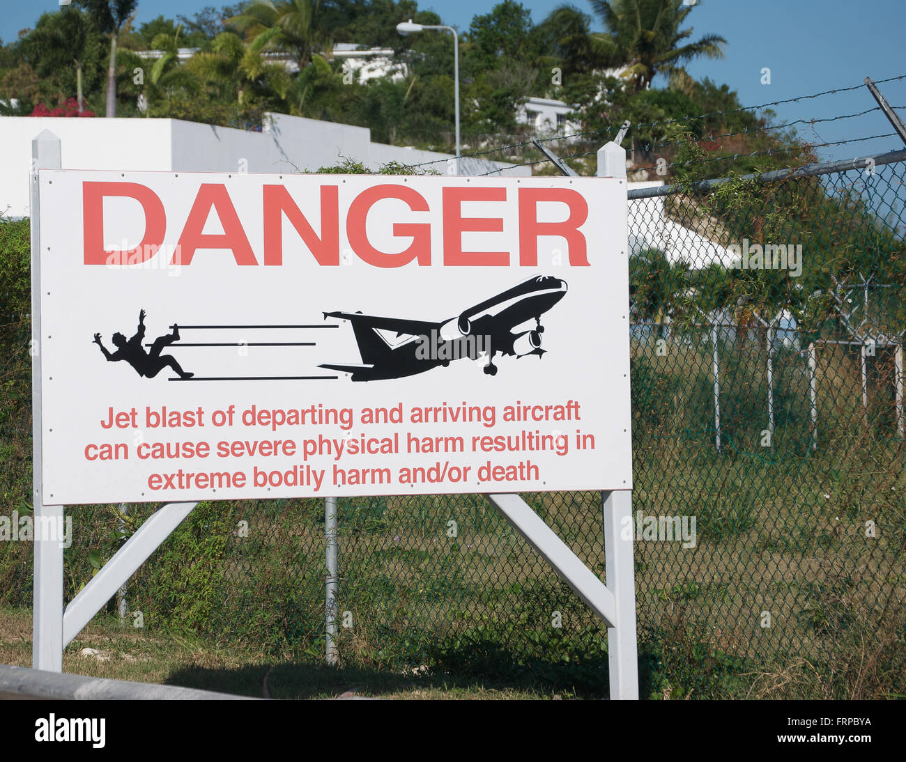 Sign airport warning jet blast hi-res stock photography and images - Alamy