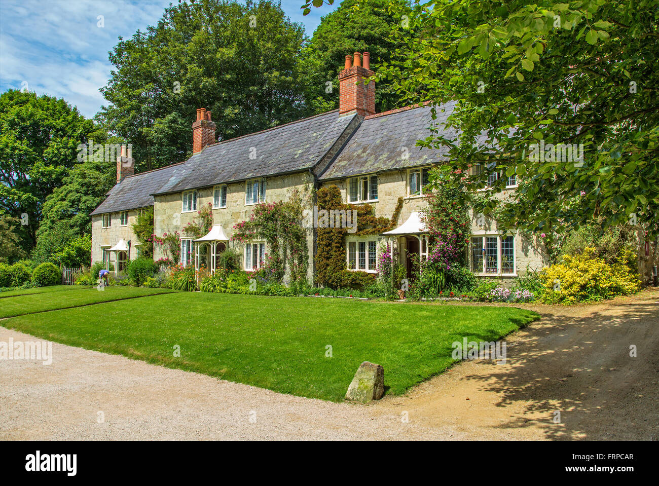 quaint terraced cottages in Stourhead, UK Stock Photo - Alamy
