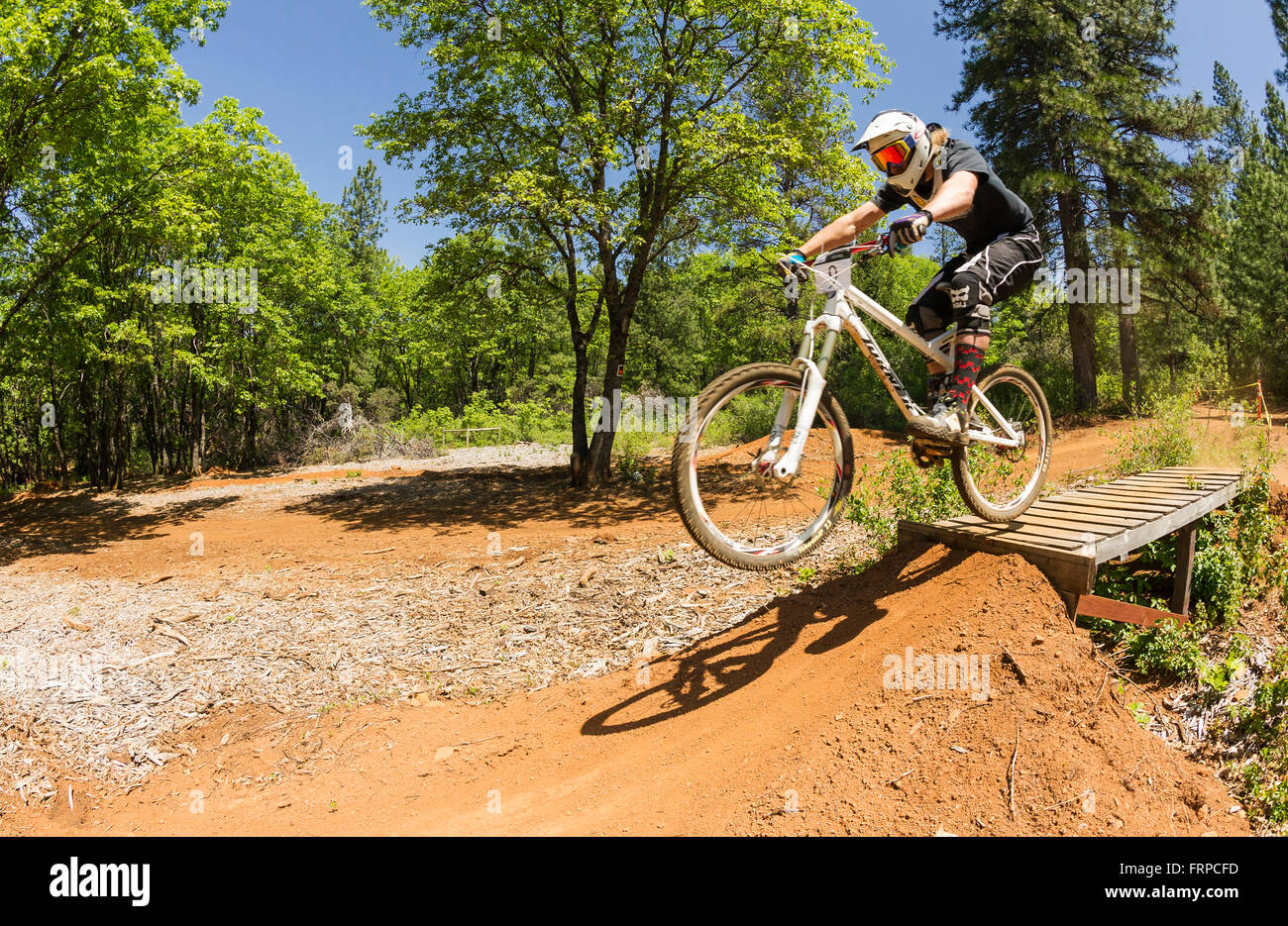 Mountian biker riding the Dirty Sanchez Enduro bike race, Nevada County ...