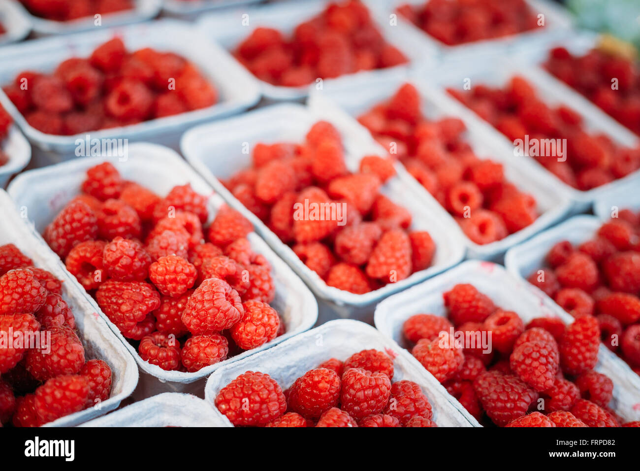 Assortment Of Fresh Yummy Organic Red Berries Raspberries At Produce ...