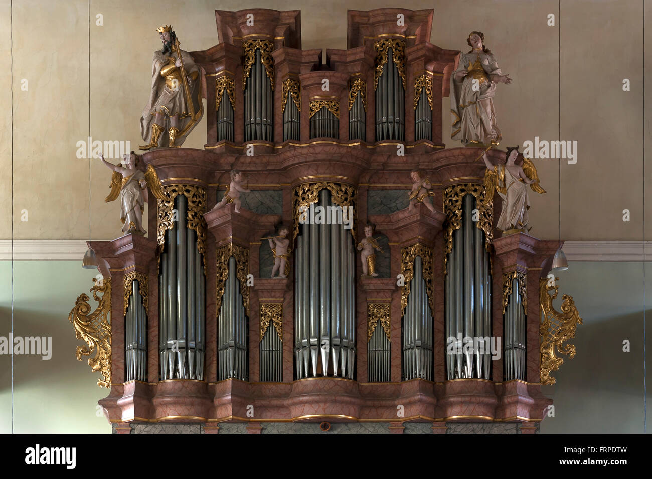 Baroque organ in the Neustädter Kirche church, Erlangen, Middle ...