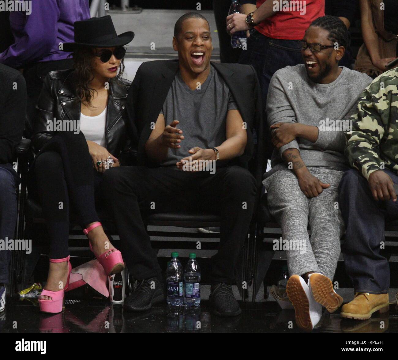 Celebrities at the Los Angeles Clippers game. The Golden State Warriors ...