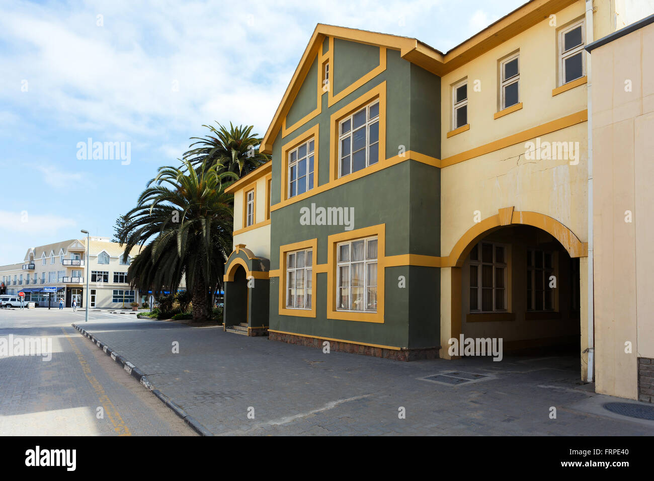 SWAKOPMUND, NAMIBIA - October 8, 2014: Beautiful colonial German ...