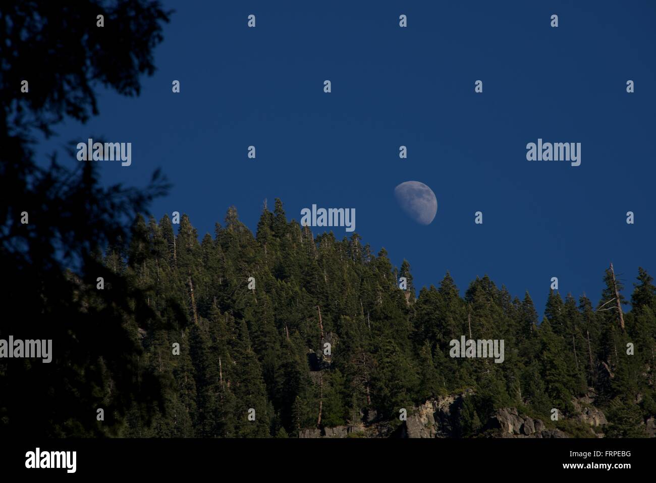 Moon over Yosemite Stock Photo - Alamy