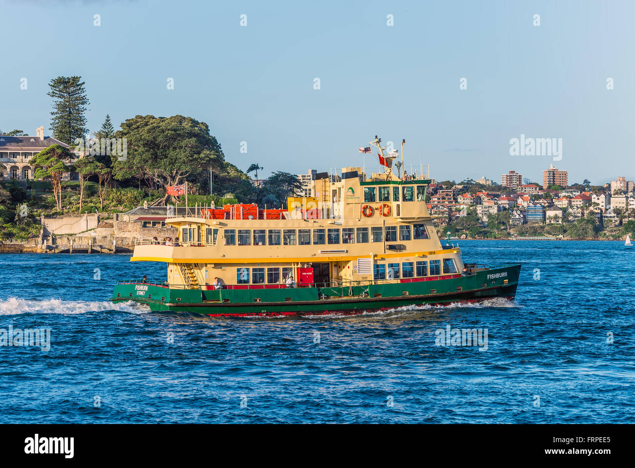 One of Sydney's iconic ferries Fishburn steams across the waters of ...