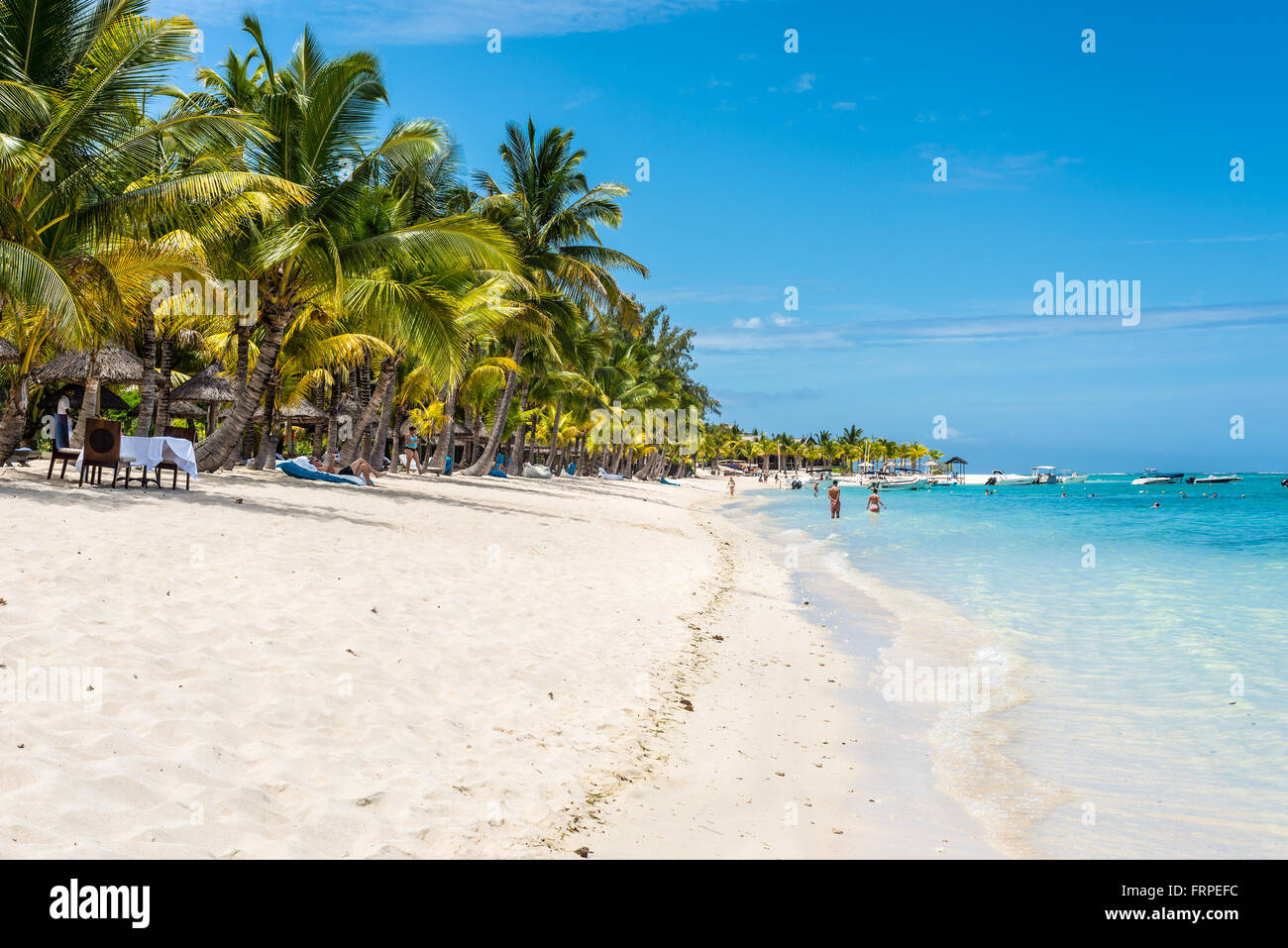 Beach at Le Morne Brabant, one of the finest beaches in Mauritius Stock ...
