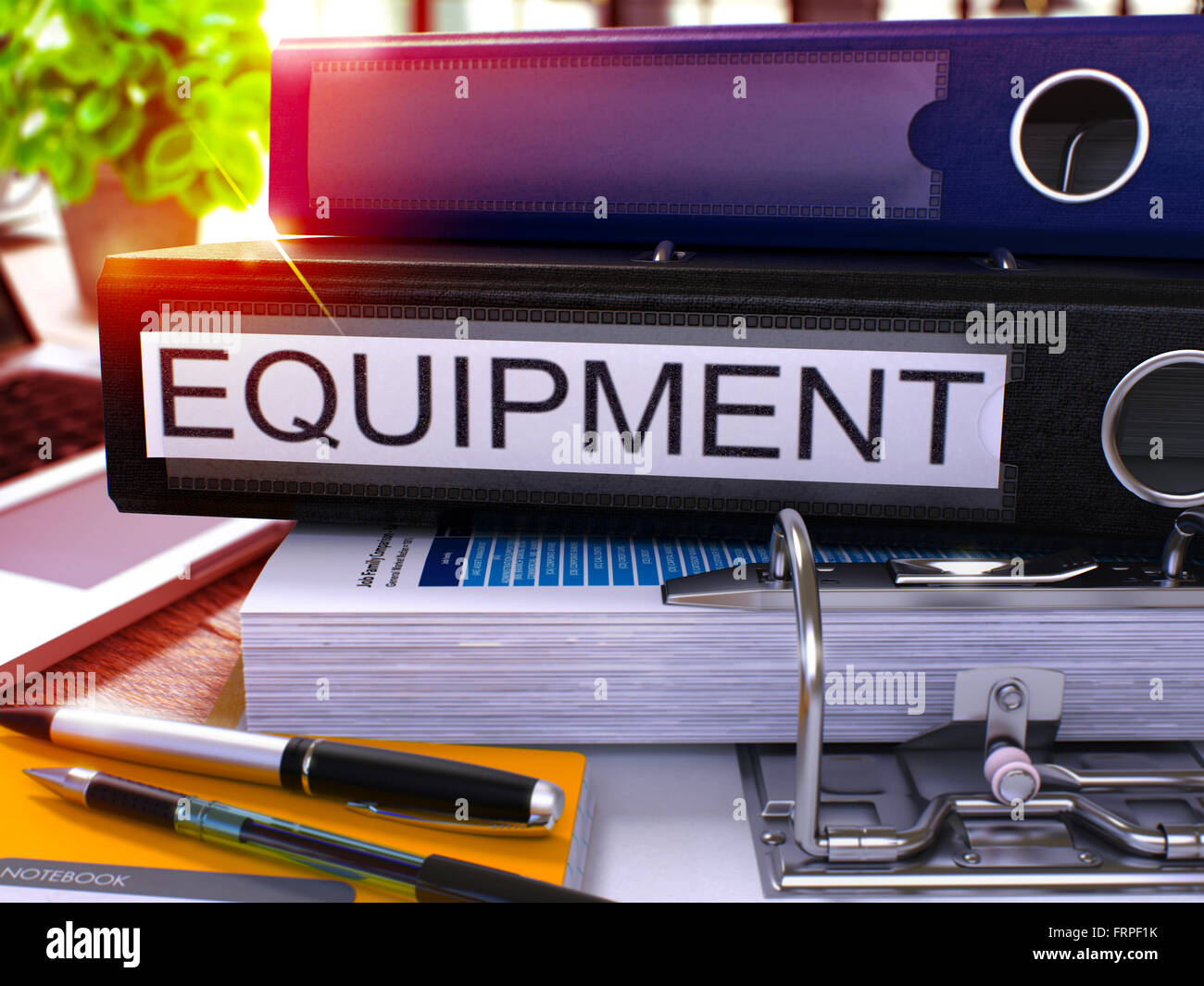Black Office Folder with Inscription Equipment Stock Photo - Alamy
