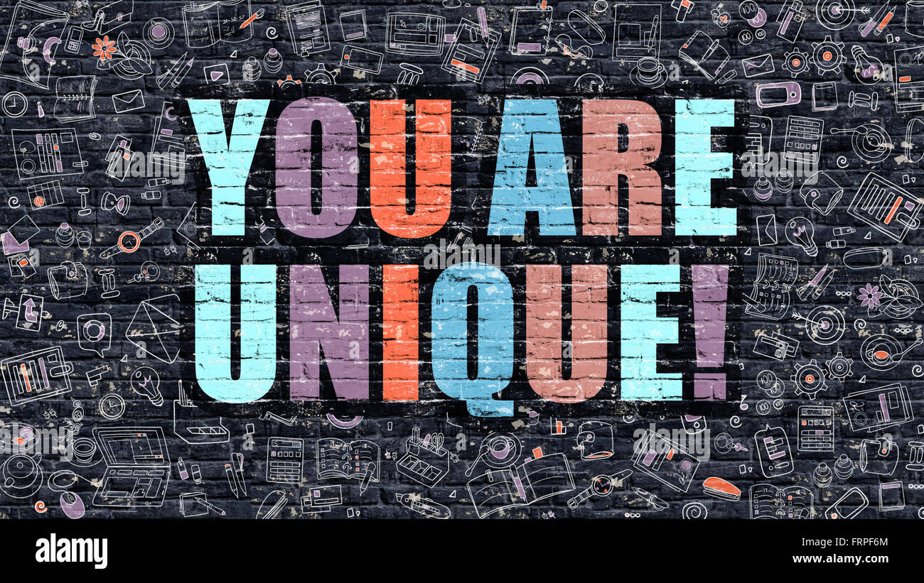 You are Unique Concept with Doodle Design Icons Stock Photo - Alamy