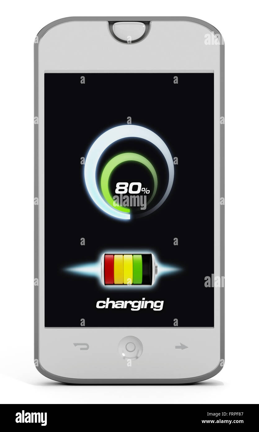 Smartphone with a battery icon getting charged Stock Photo - Alamy