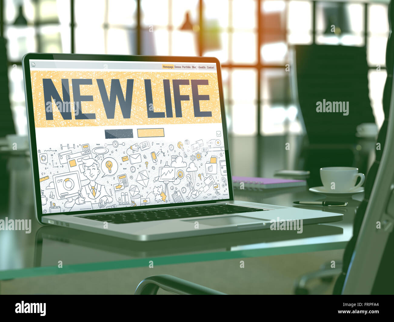 New Life Concept on Laptop Screen Stock Photo - Alamy