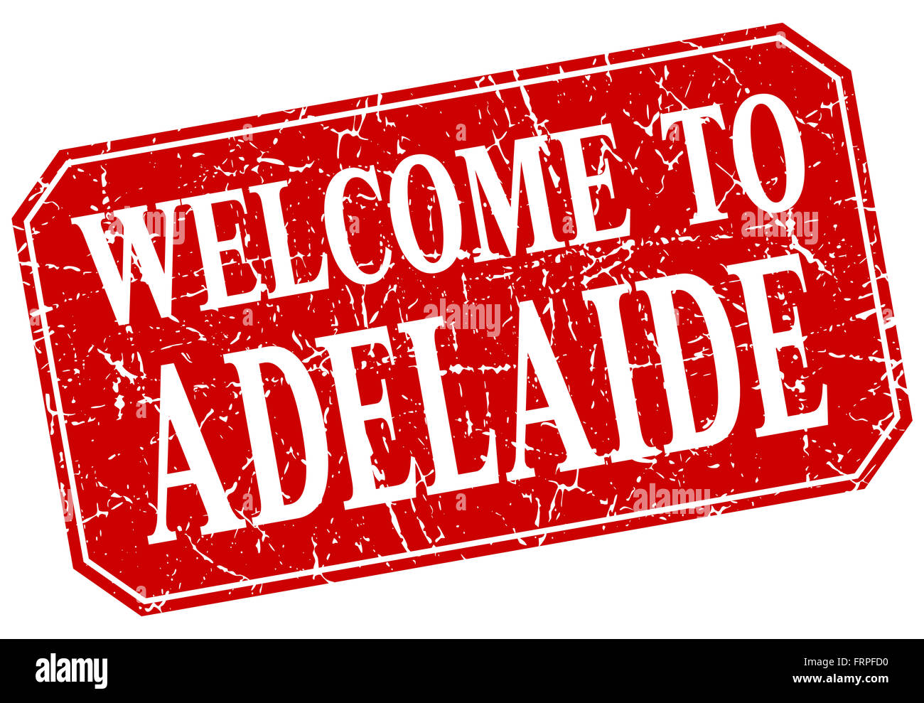 welcome to Adelaide red square grunge stamp Stock Photo - Alamy