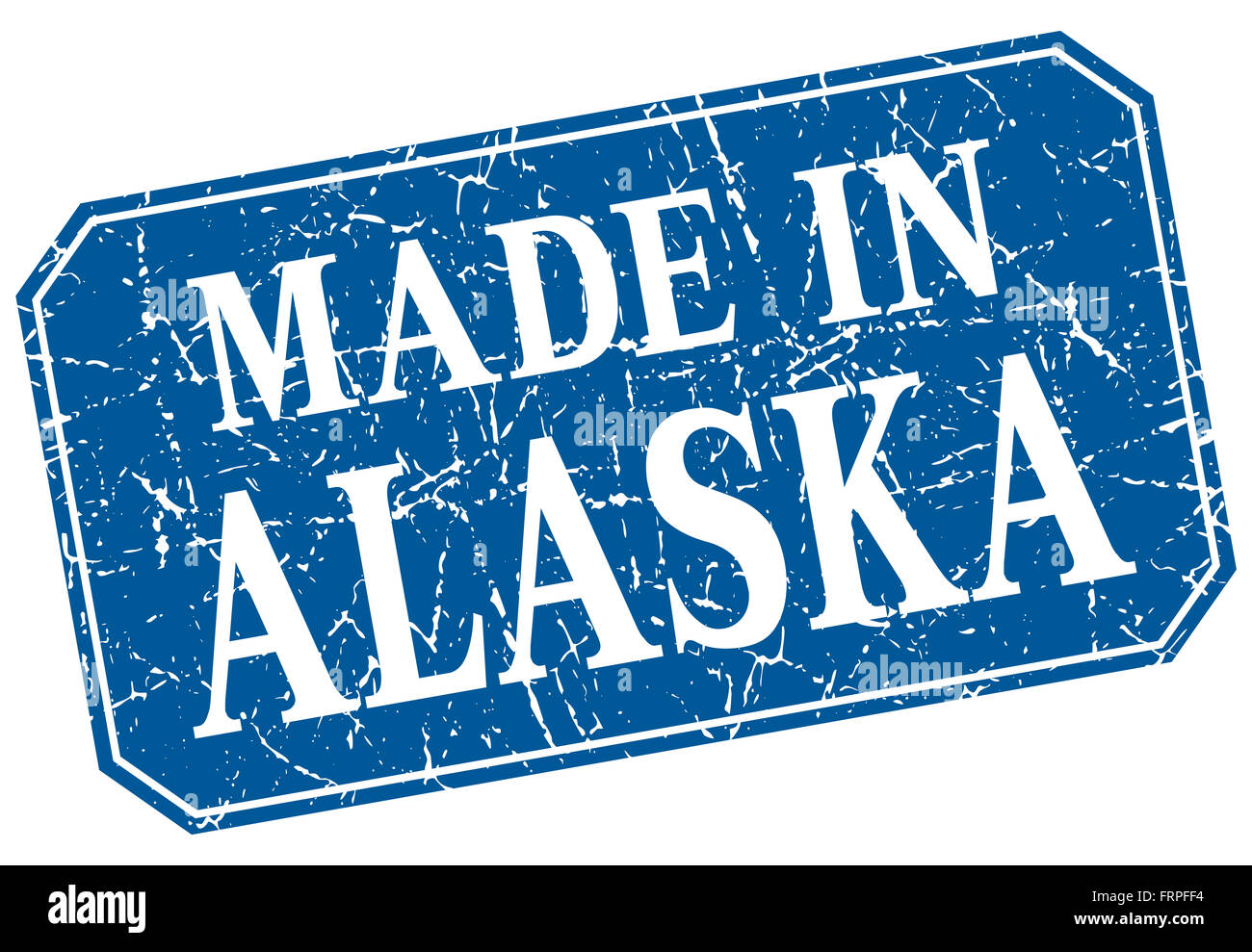 made in Alaska blue square grunge stamp Stock Photo - Alamy
