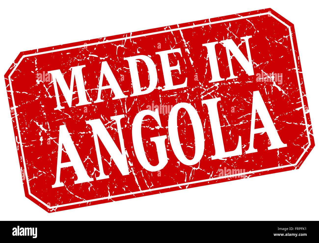 made in Angola red square grunge stamp Stock Photo - Alamy