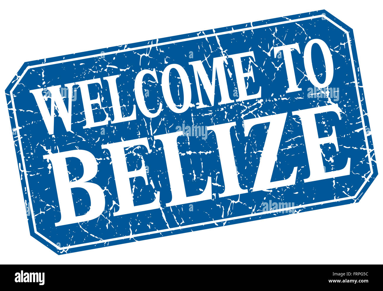 welcome to Belize blue square grunge stamp Stock Photo - Alamy