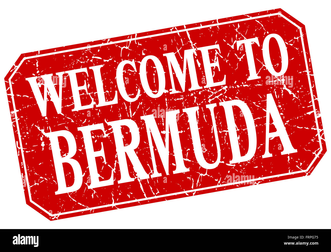 welcome to Bermuda red square grunge stamp Stock Photo - Alamy