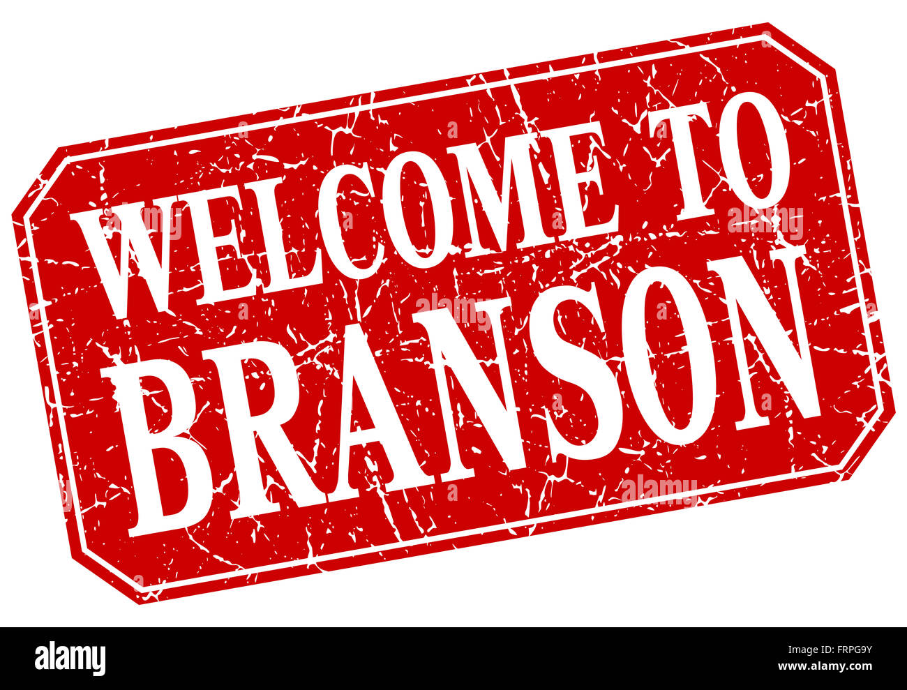 welcome to Branson red square grunge stamp Stock Photo - Alamy