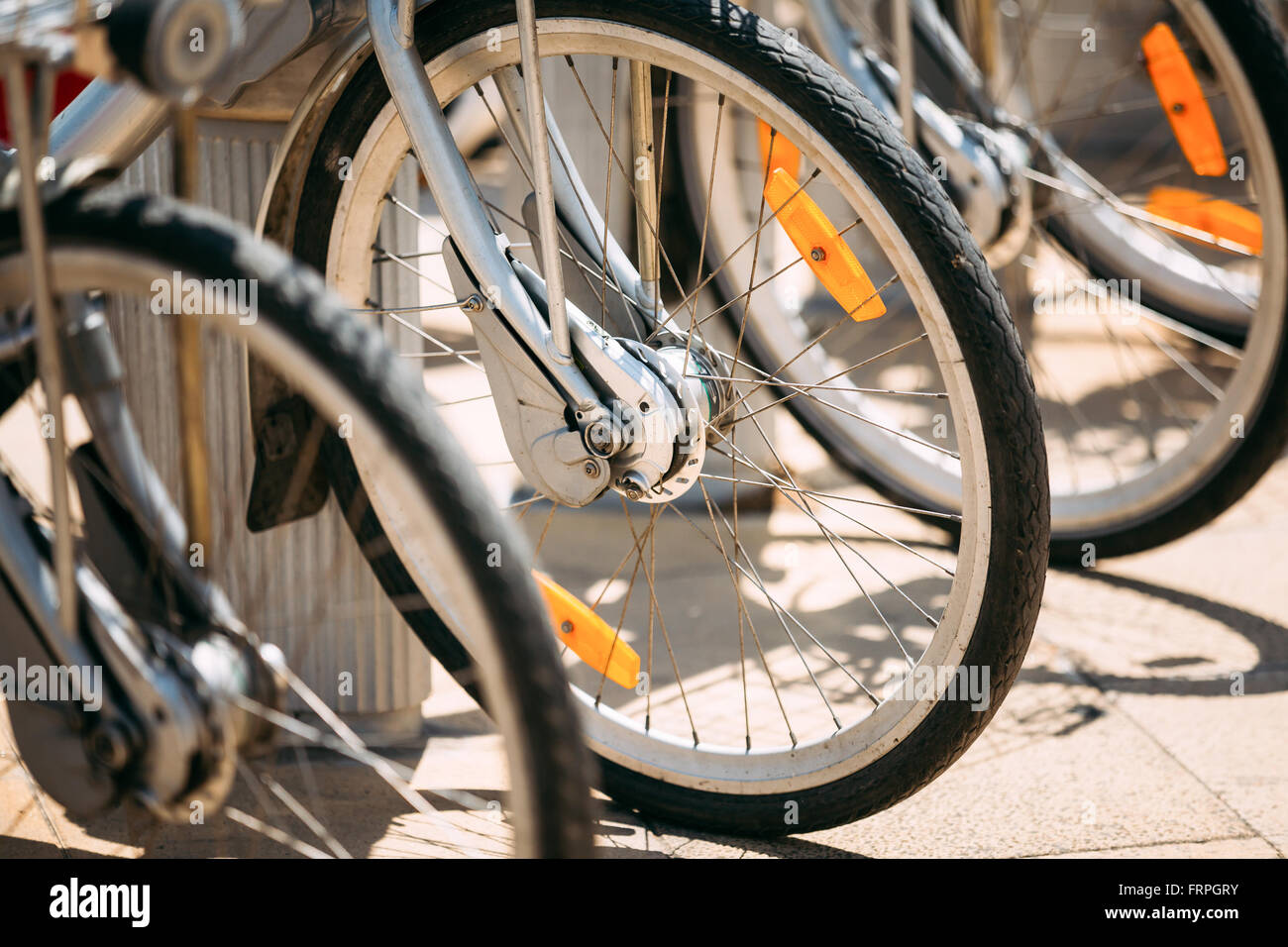 Bicycles parked on the sidewalk hi-res stock photography and images - Alamy