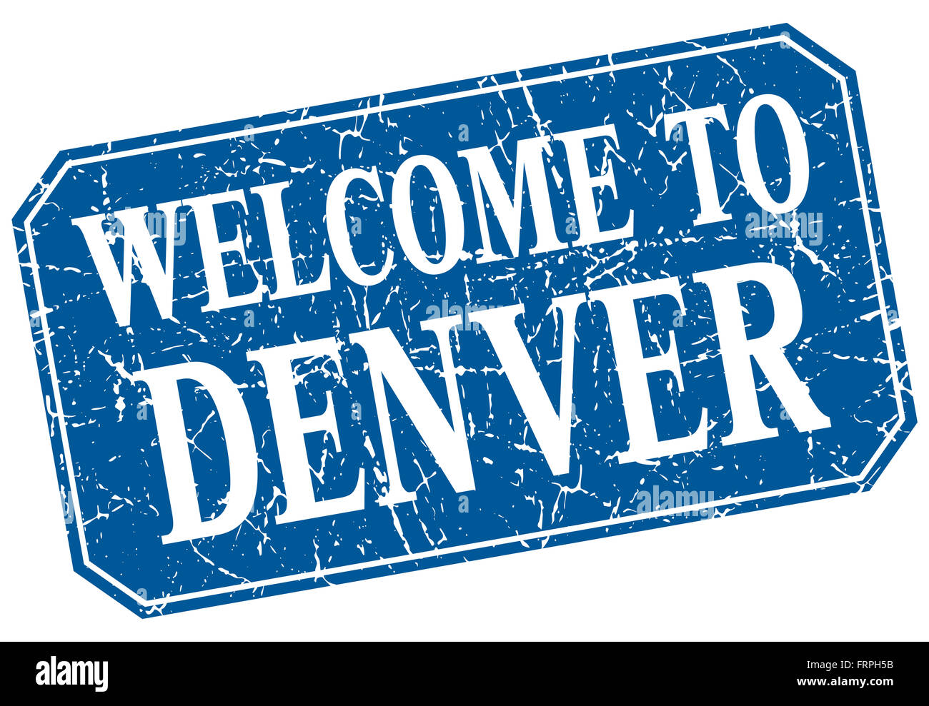 welcome to Denver blue square grunge stamp Stock Photo - Alamy