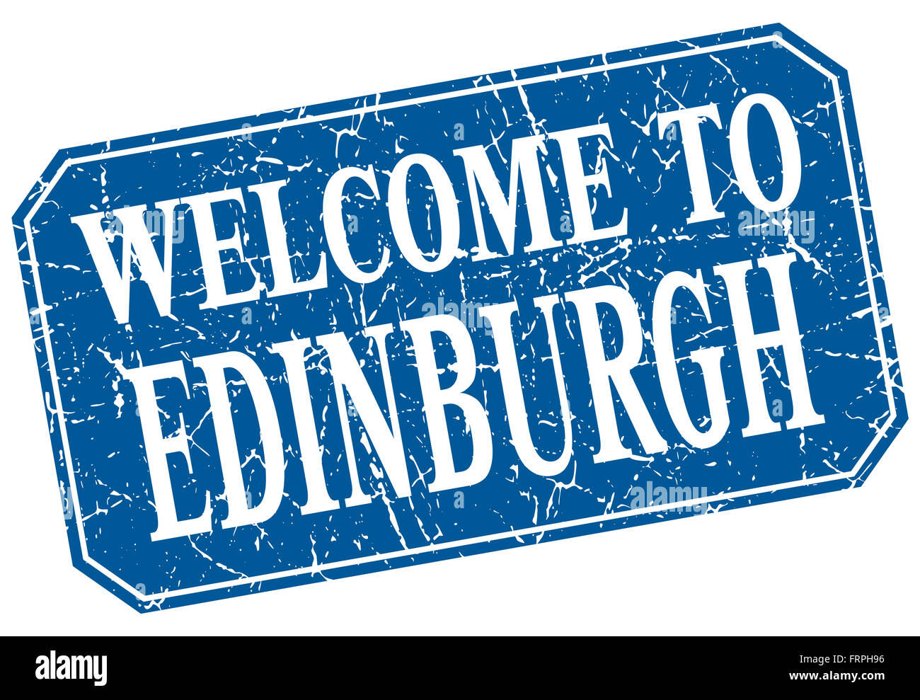 welcome to Edinburgh blue square grunge stamp Stock Photo - Alamy