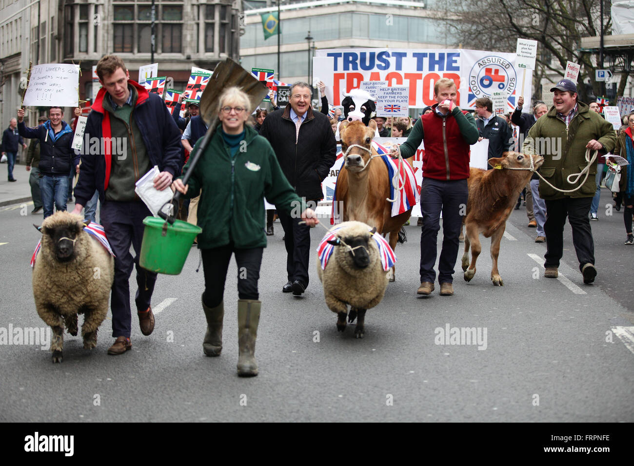 London, UK. 23rd March, 2016. Over 1000 farmers from across the country ...