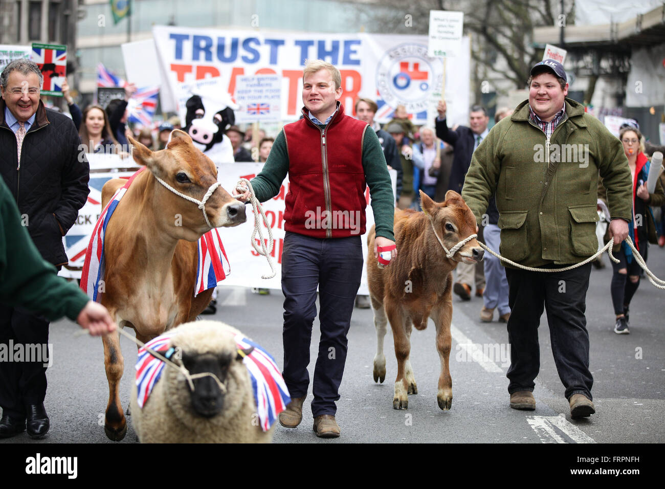 London, UK. 23rd March, 2016. Over 1000 farmers from across the country ...