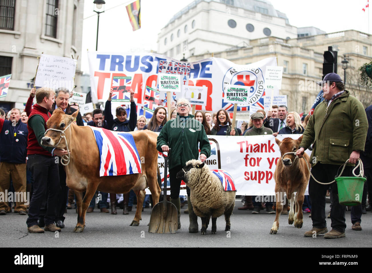 London, UK. 23rd March, 2016. Over 1000 farmers from across the country ...